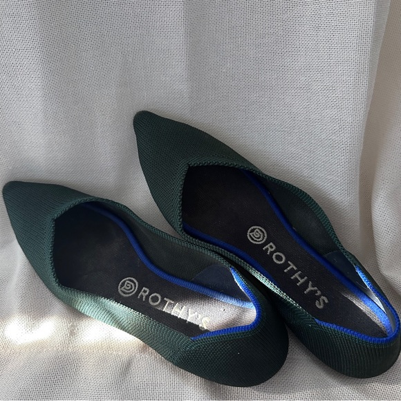 Rothy's | Shoes | Rothys Green Pointy Toe Flats 85 | Poshmark